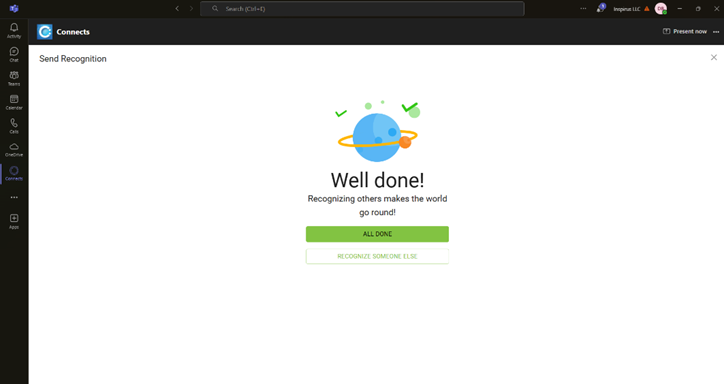 Sending Recognition from Teams