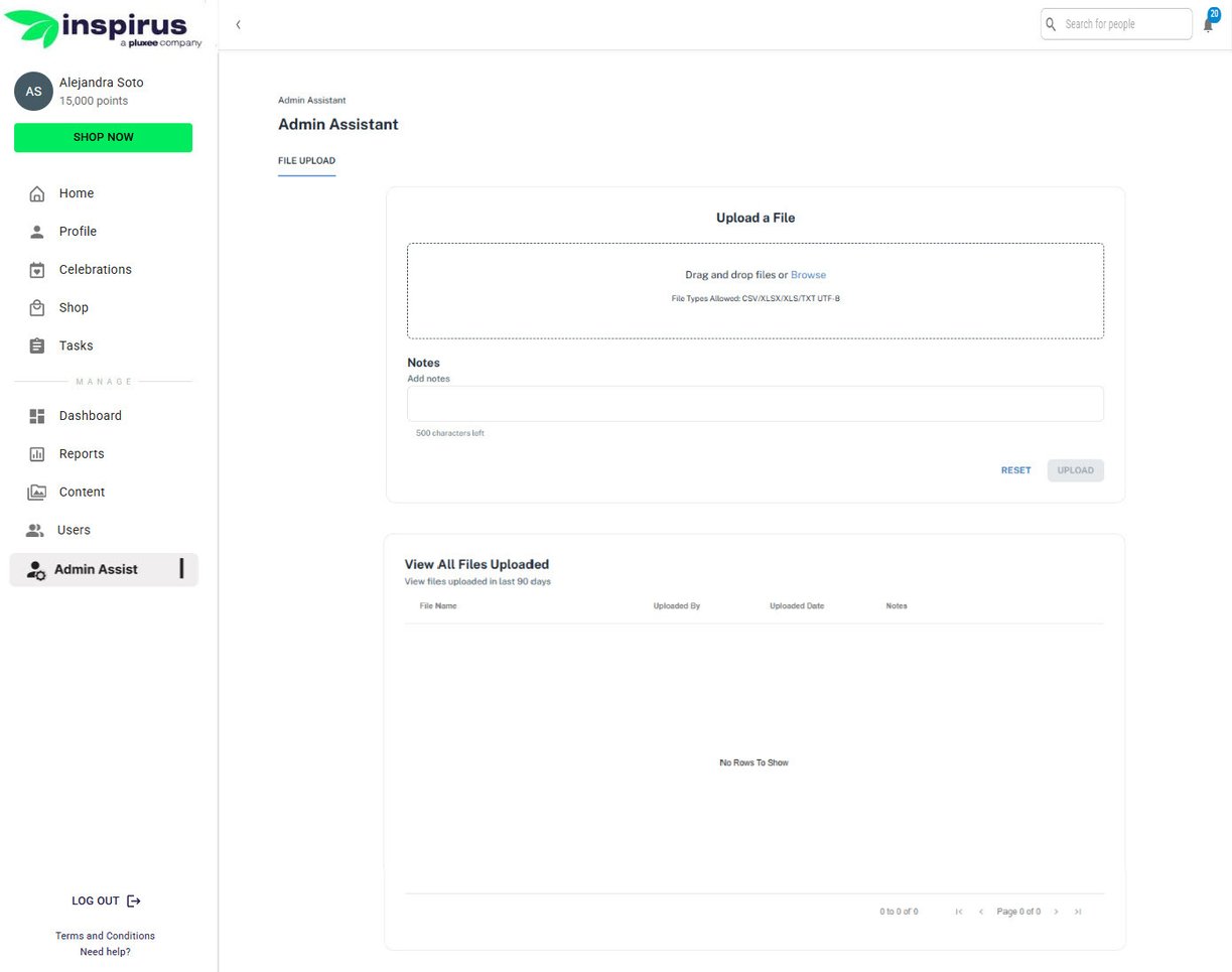 Admin Assistant | Upload a File